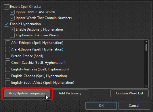 PDF-XChange Co Ltd :: Knowledge Base :: How do I add new Languages to the Editor Spellchecker?